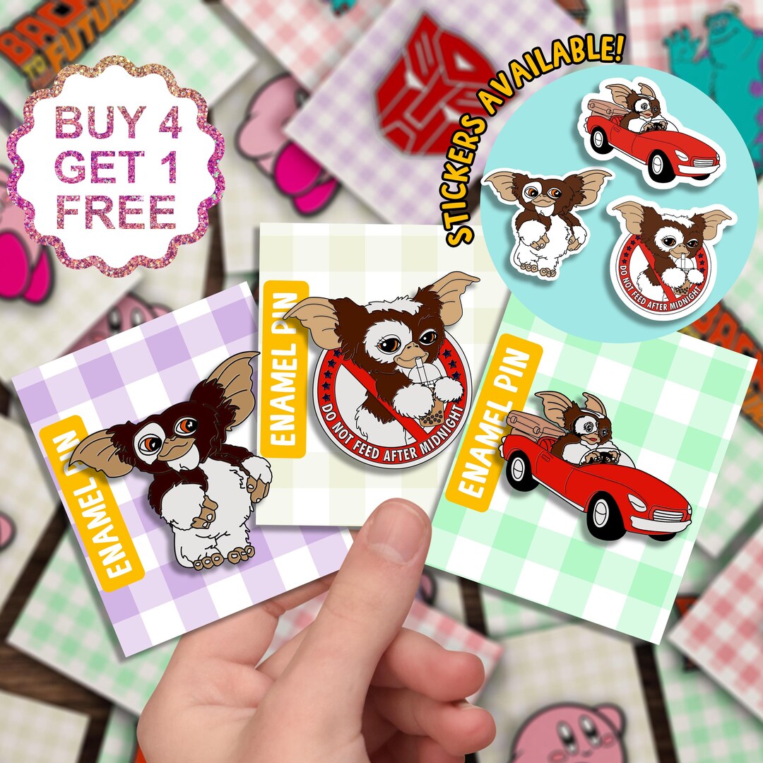 Gizmo Monster Enamel Pin Gift Set Anime Animal Gift Funny Lapel Pin ...
