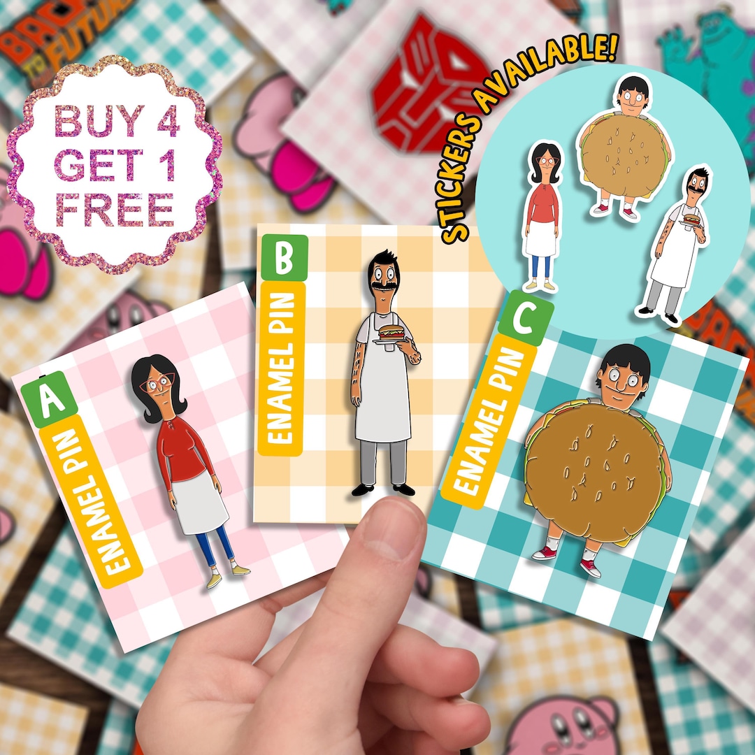Bob Burger Family Anime Enamel Pin Gift Set Bob Burgers Gifts Funny ...
