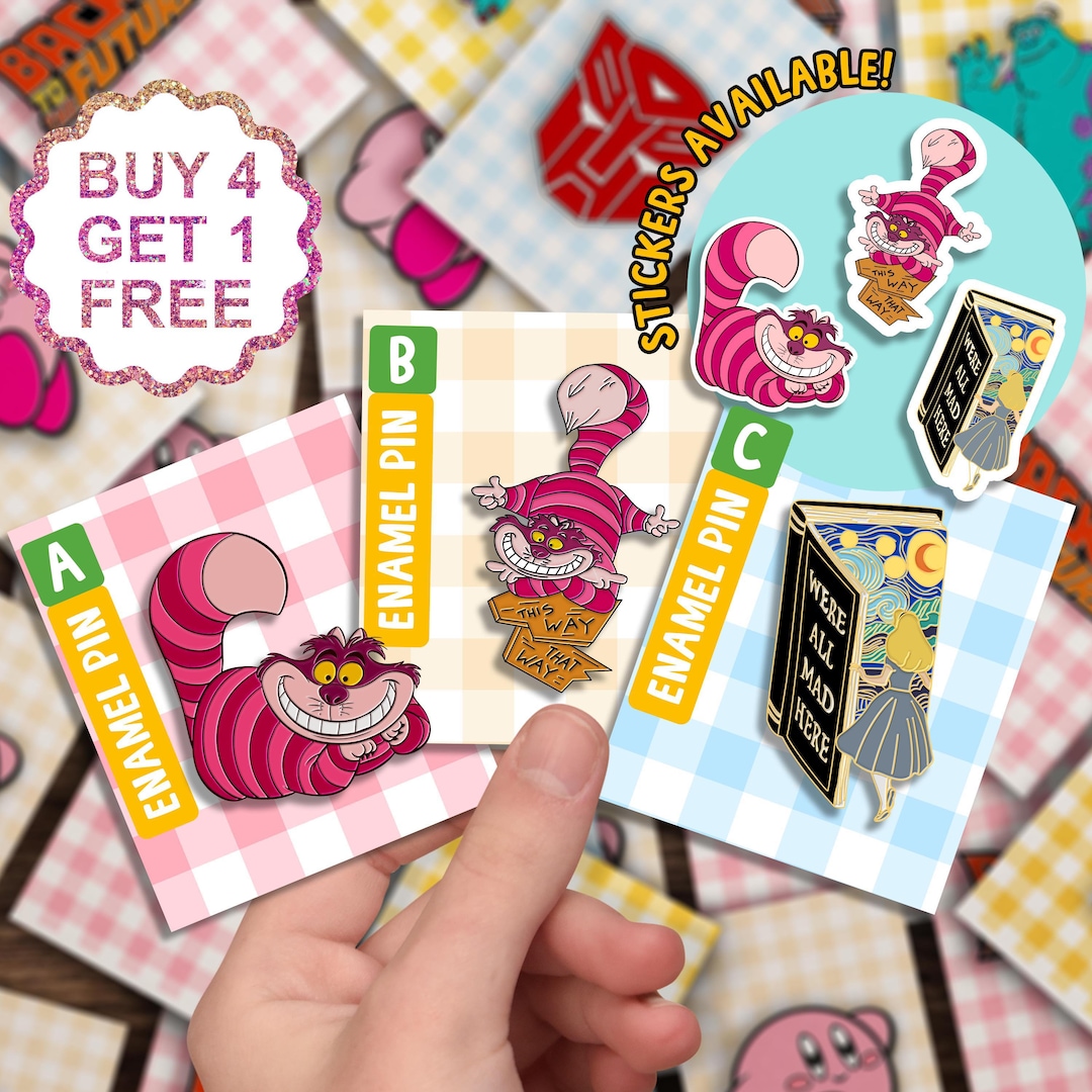 Wonderland Alice Books Enamel Pins Gift Set Books Lover Gifts Funny ...