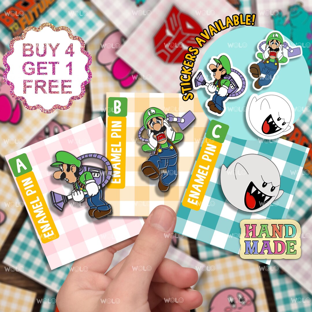 Super Mario Luigi Game Enamel Pins Gift Set Gaming Gift for Her Enamel ...