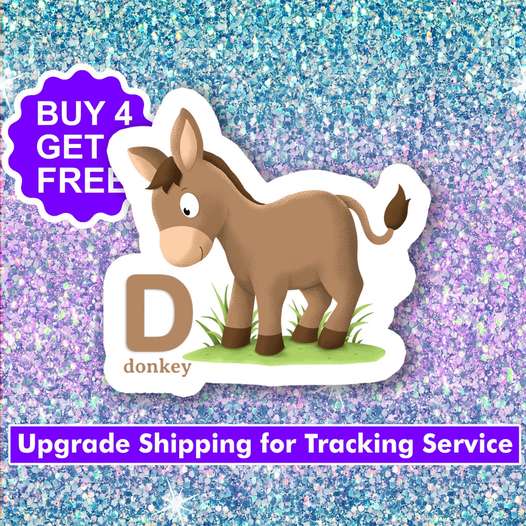 Donkey Letter D Laptop Stickers Alphabet Water Bottle Sticker - Etsy