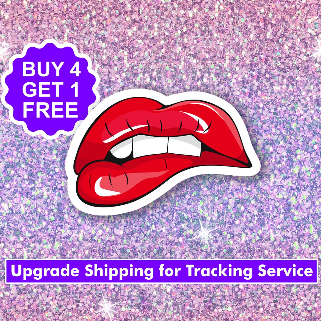 Sexy Biting Lip Aesthetic Stickers Happy Computer Stickers - Etsy