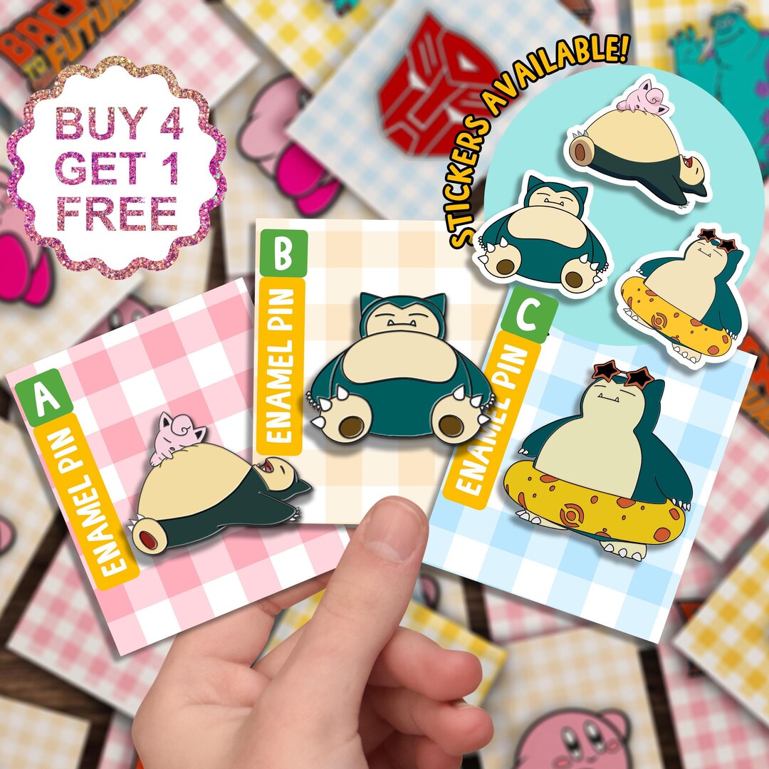 Snorlax Jigglypuff Fantasy Enamel Pin Gift Set Anime Meme Gift Funny ...