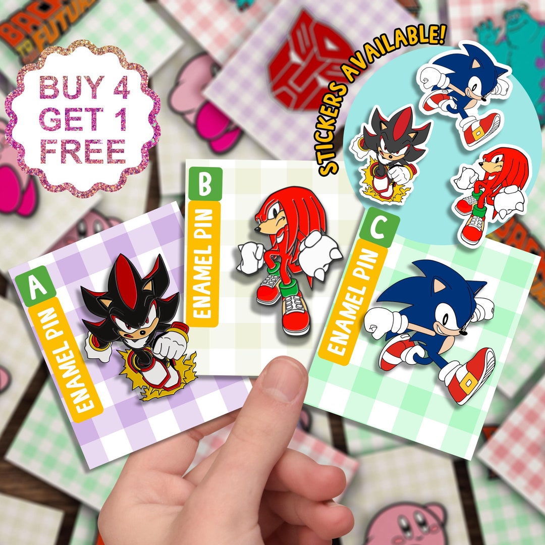 Hedgehog Knuckles Game Enamel Pins Gift Set Gaming Gift for Him Enamel ...