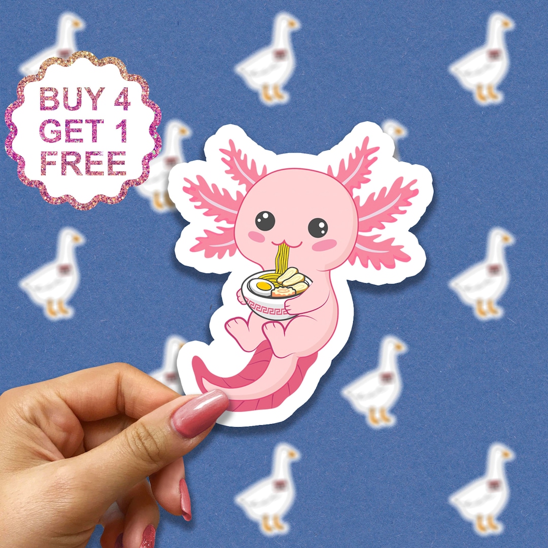 Axolotl Animal Meme Sticker Animal Cool Stickers Axolotl Gift Sticker ...