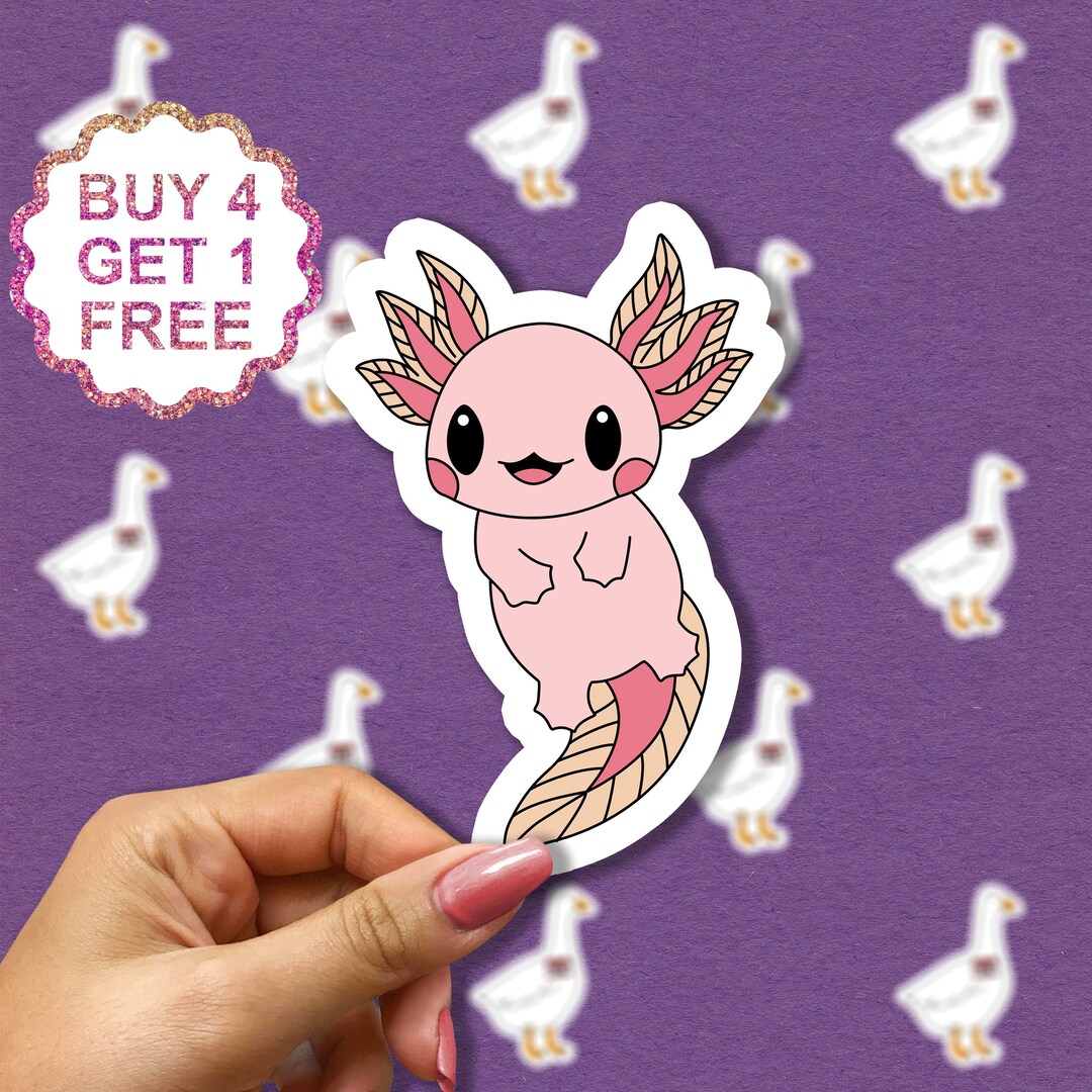 Axolotl Fish Vinyl Stickers Baby Animal Sticker Axolotls Lovers Gift ...
