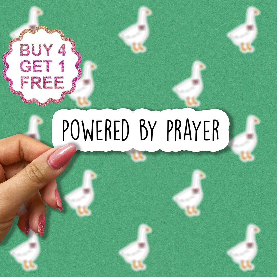 Powered by Prayer Sticker, Faith Decal, Pray Christian Laptop Decal ...