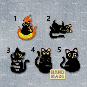 Black Cat Lapel Pin Cat Enamel Pin Gift Set Cute Cat Pin Set Personal ...