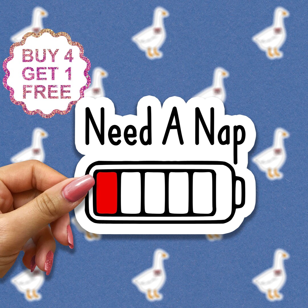 Need A Nap Battery Sticker, Funny Battery Stickers, Funny Nap Stickers ...
