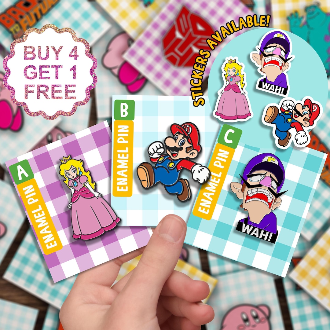 Super Mario Gaming Enamel Pins Gift Set Fun Gaming Gifts Funny Pins ...