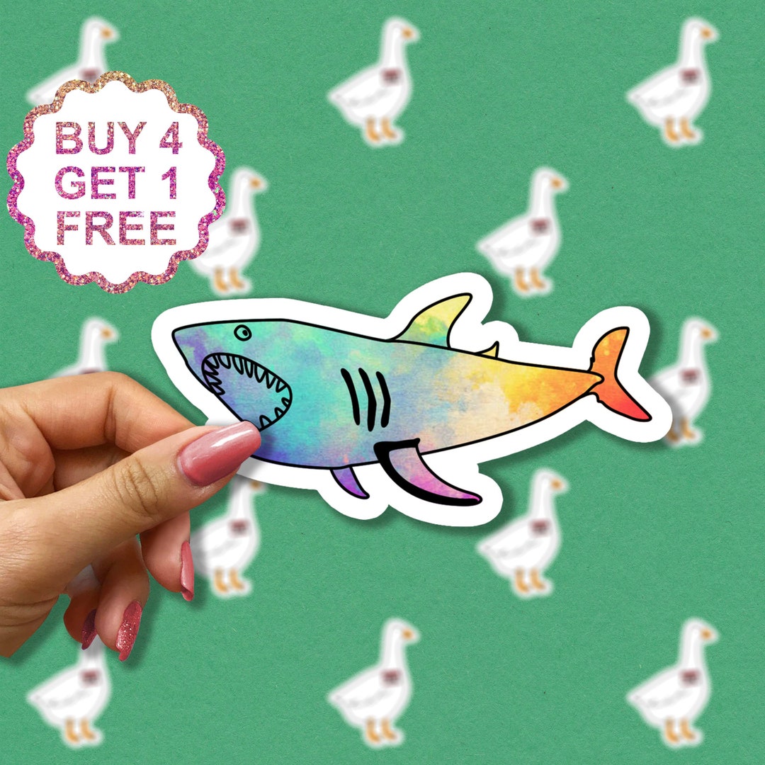 Sharks Sticker Ocean Beach Sticker Animal Sticker Funny Shark Lovers ...