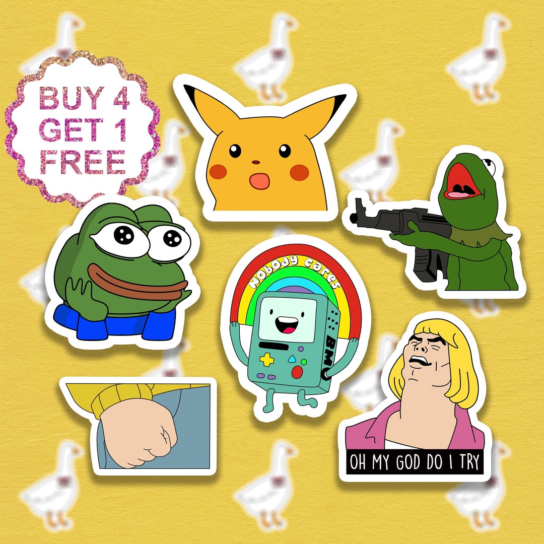 Pika Funny Memes Sticker Wonderland Alice Bookish Stickers Anime Meme ...