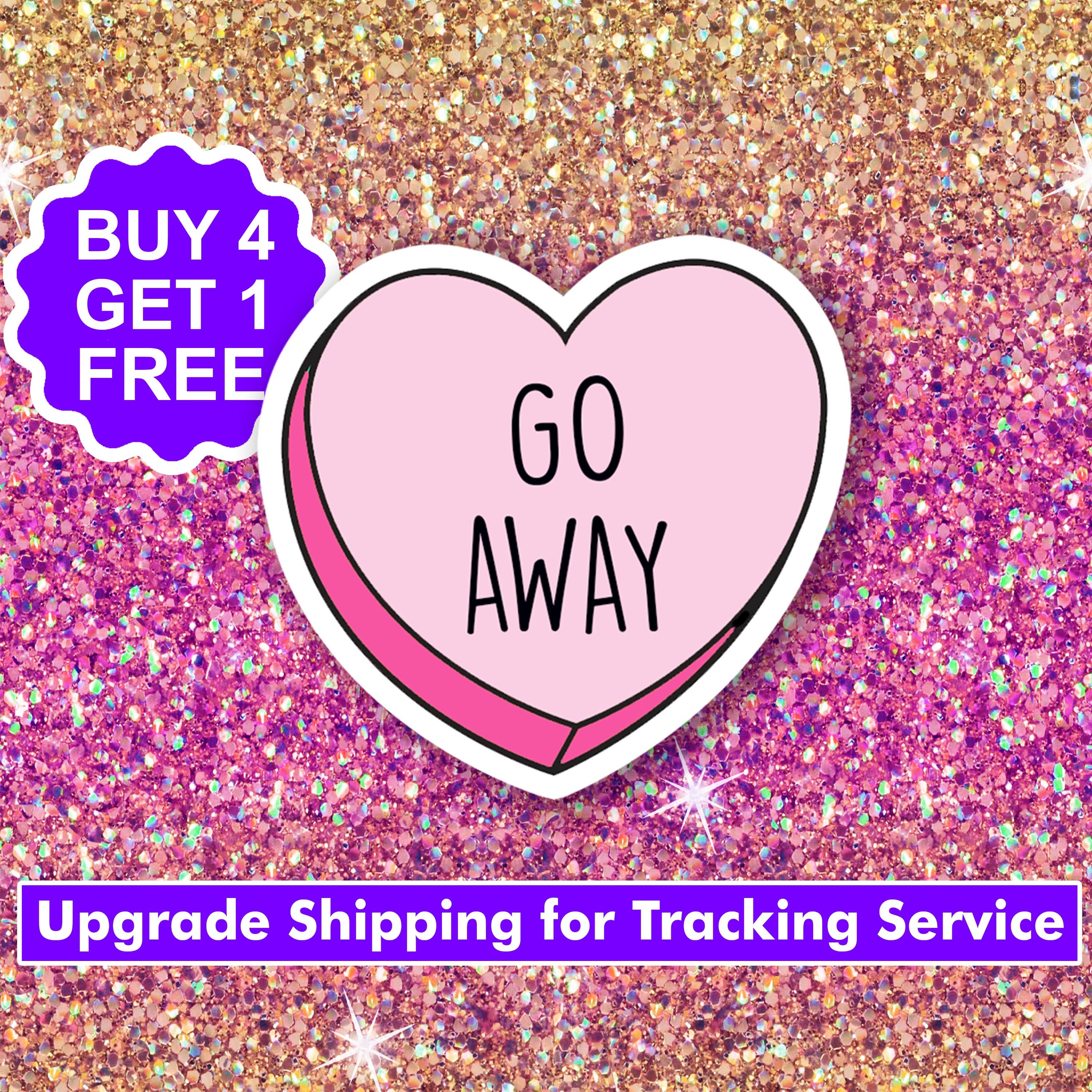 Go Away Sticker Heart Aesthetic Stickers Saying Macbook - Etsy