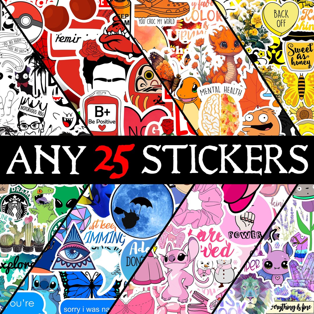 25 Sticker Pack Vinyl Pack Aesthetic Cool Stickers Pack Mix - Etsy