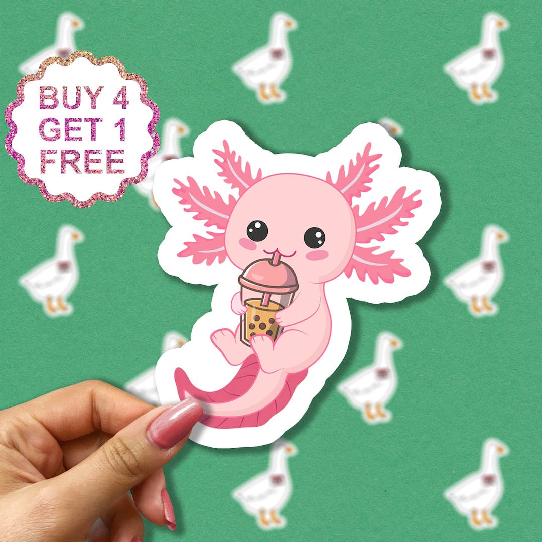 Axolotl Animal Meme Sticker Animal Cool Stickers Axolotl Gift Sticker ...