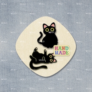 Black Cat Lapel Pin Cat Enamel Pin Gift Set Cute Cat Pin Set Personal ...