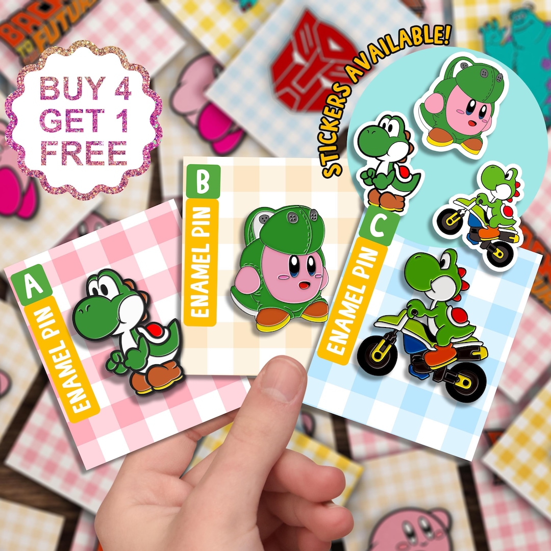 Super Mario Yoshi Video Game Enamel Pins Gift Set Cute Kirby Gift Cute ...