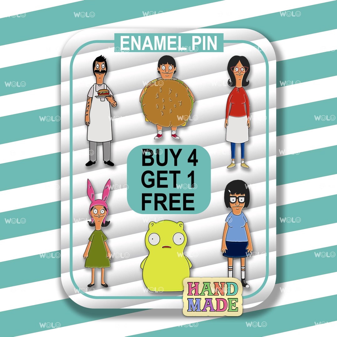 Bob Burger Family Anime Enamel Pin Funny Cartoon Pin Cartoon Enamel Pin ...