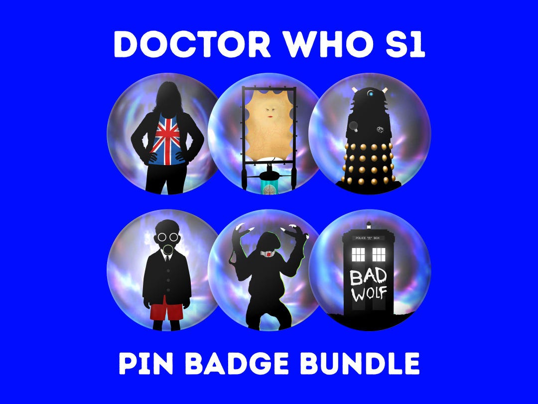 Doctor Who Pin Badge Collection – Series 1 (2005) | Dr Who Fan Gift ...