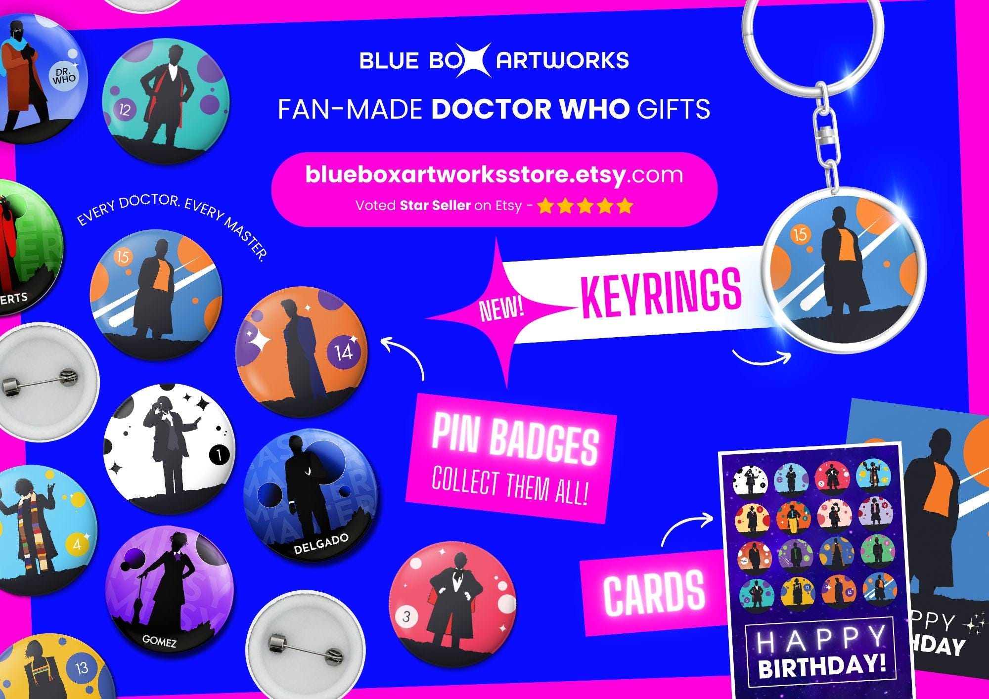 Doctor Who Birthday Card – Every Doctor Design, A5 Sci-fi Greeting for ...