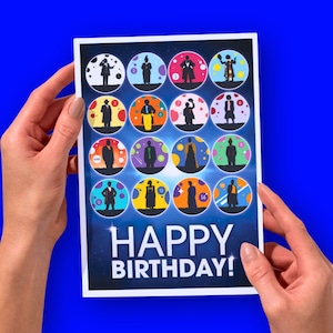 Doctor Who Birthday Card – Every Doctor Design, A5 Sci-fi Greeting for ...