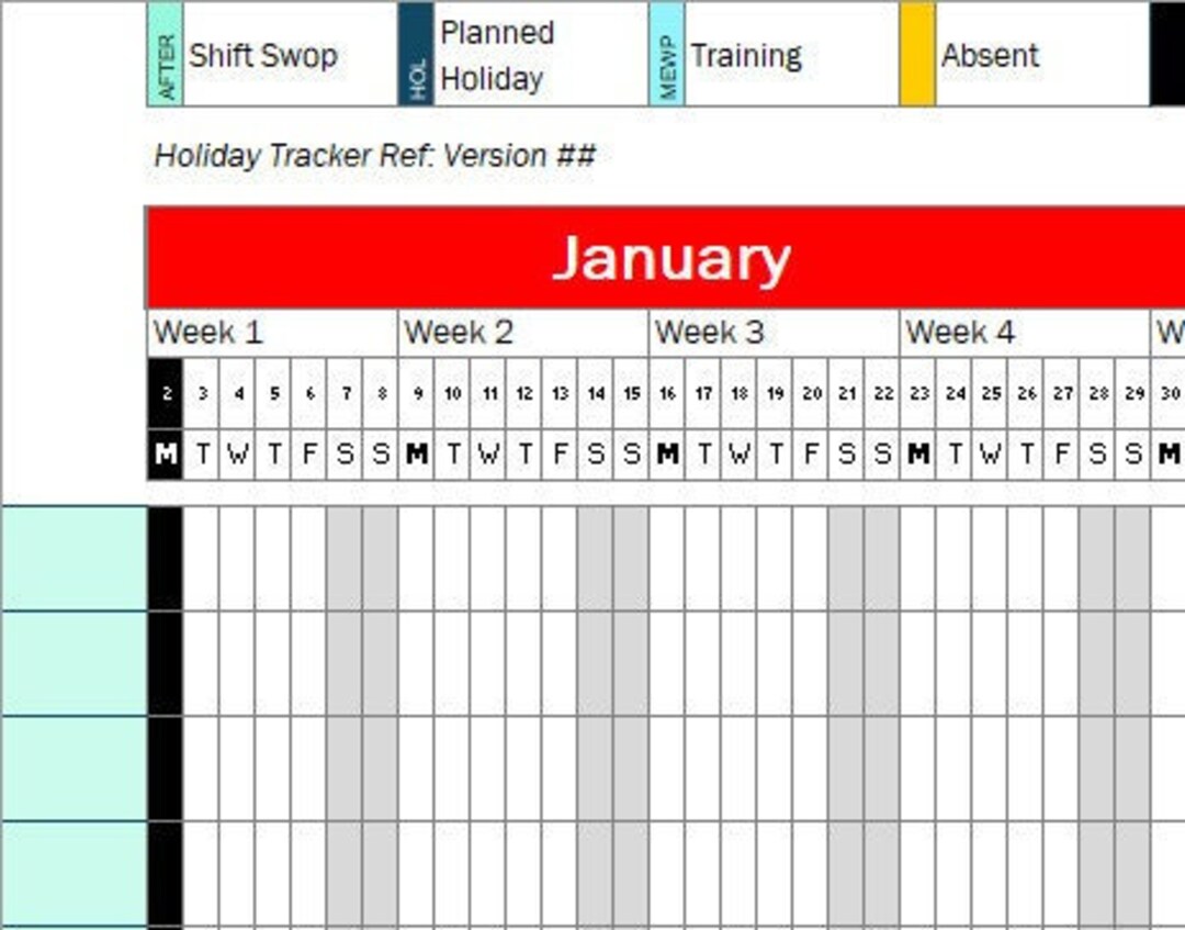 Staff & Resource Planner 2023, for up to 18 Staff - Etsy