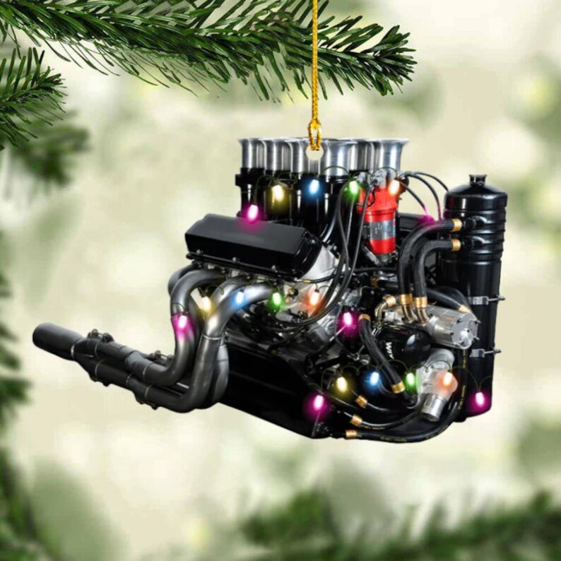 Personalized Drag Racing Hot Rod V8 Engine, Custom Drag Racing Ornament ...