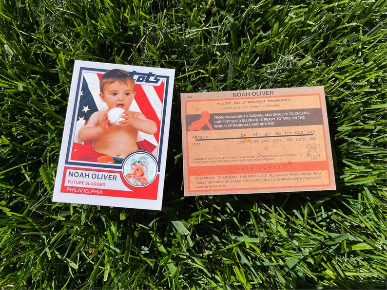 Baseball Card for 1st Birthday RC, Rookie of the Year, Future Slugger ...