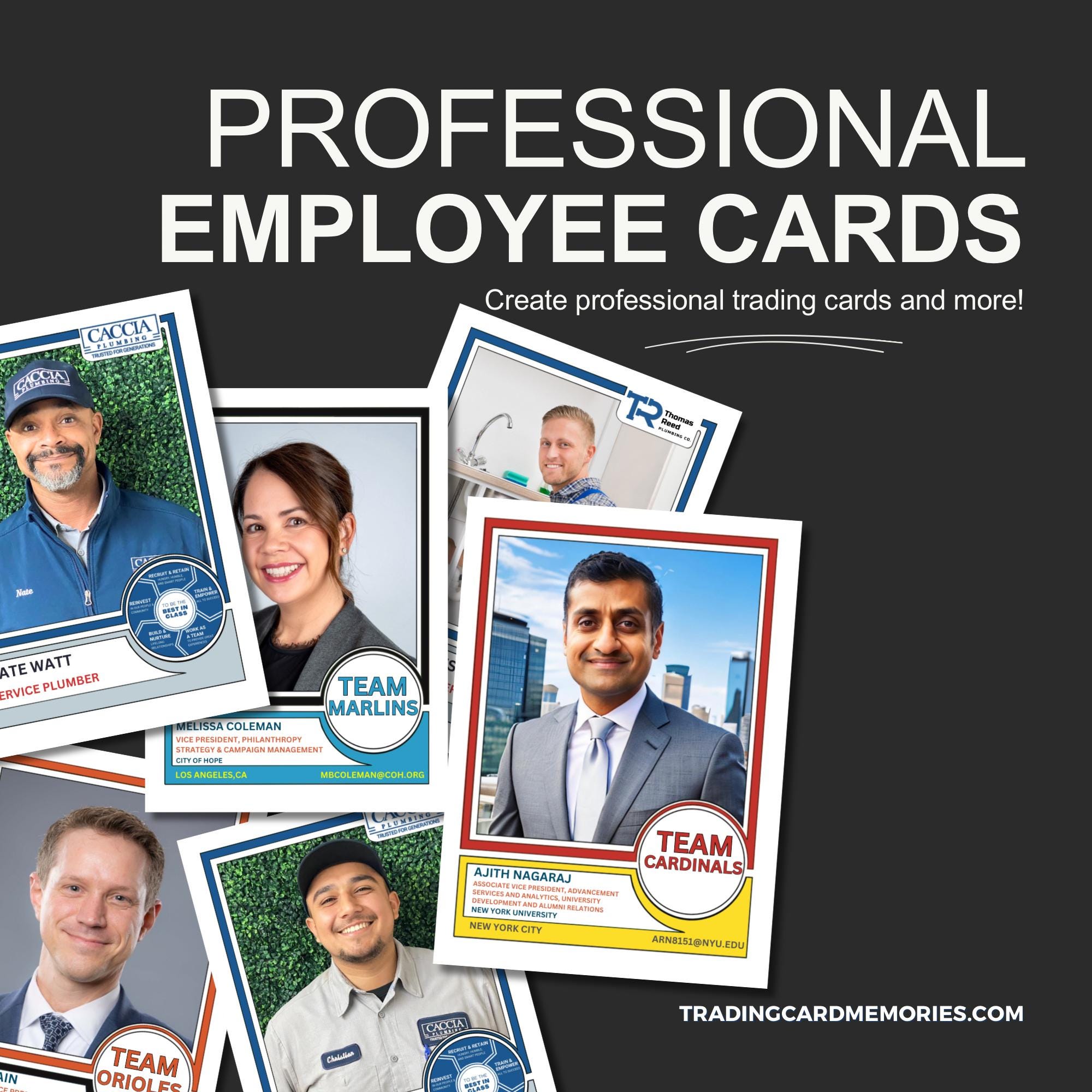 Custom Team Employee Trading Cards and Personalized Business Related ...