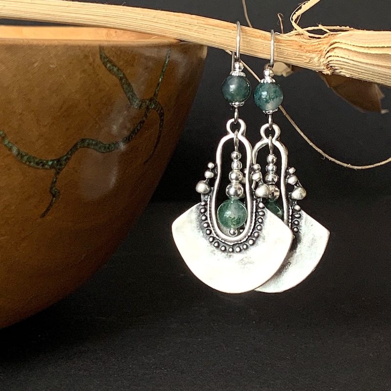 Silver Boho Earrings - Etsy