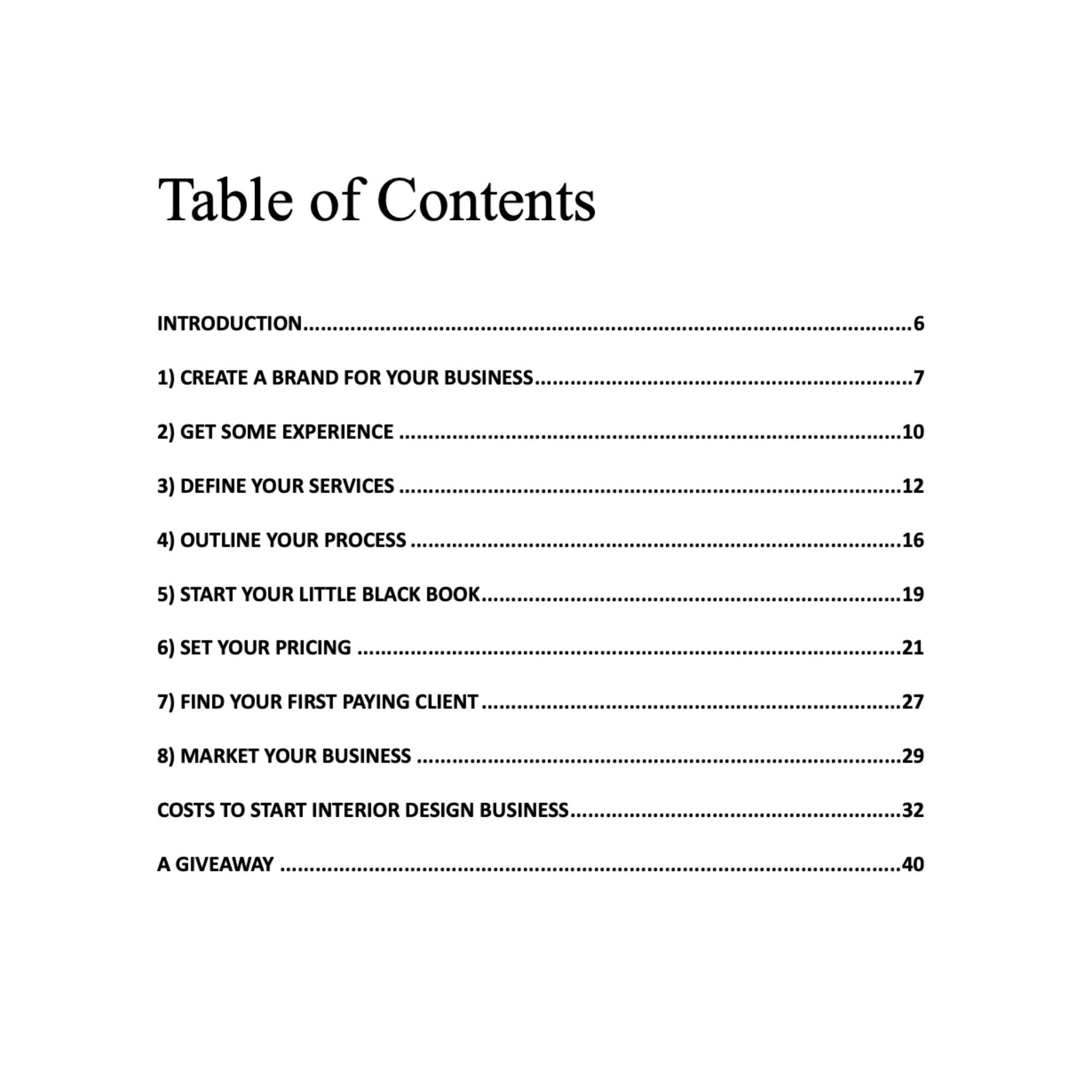 Starting an Interior Design Business Ebook - Step by Step Guide to Help ...