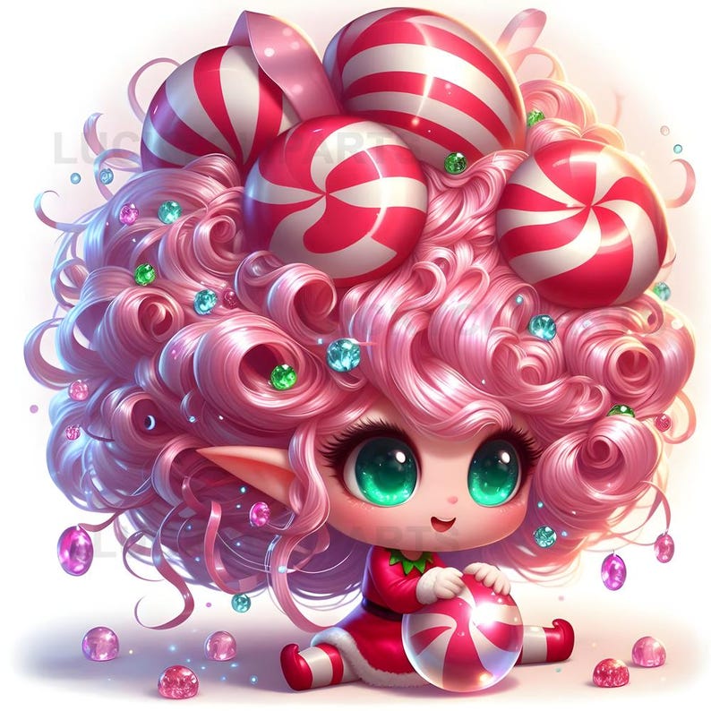 Christmas Elf Clipart Set of 10 JPEG, Cute Holiday Elf Illustrations ...