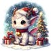 Christmas Baby Dragon Clipart JPEG Bundle of 10, Cute Chibi Holiday ...
