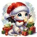 Christmas Baby Dragon Clipart JPEG Bundle of 10, Cute Chibi Holiday ...