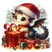 Christmas Baby Dragon Clipart JPEG Bundle of 10, Cute Chibi Holiday ...