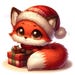 Christmas Fox Clipart Set of 10 JPEG, Cute Winter Fox Illustrations ...