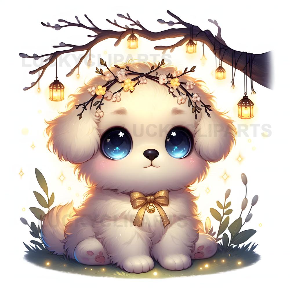 Halloween Puppy Clipart Set of 10 JPEG, Cute Dog Digital Art, Spooky ...