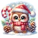 Santa Owl Clipart Christmas | Cute Holiday Owl Illustrations ...