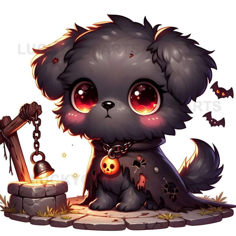 Halloween Puppy Clipart Set of 10 JPEG, Cute Dog Digital Art, Spooky ...
