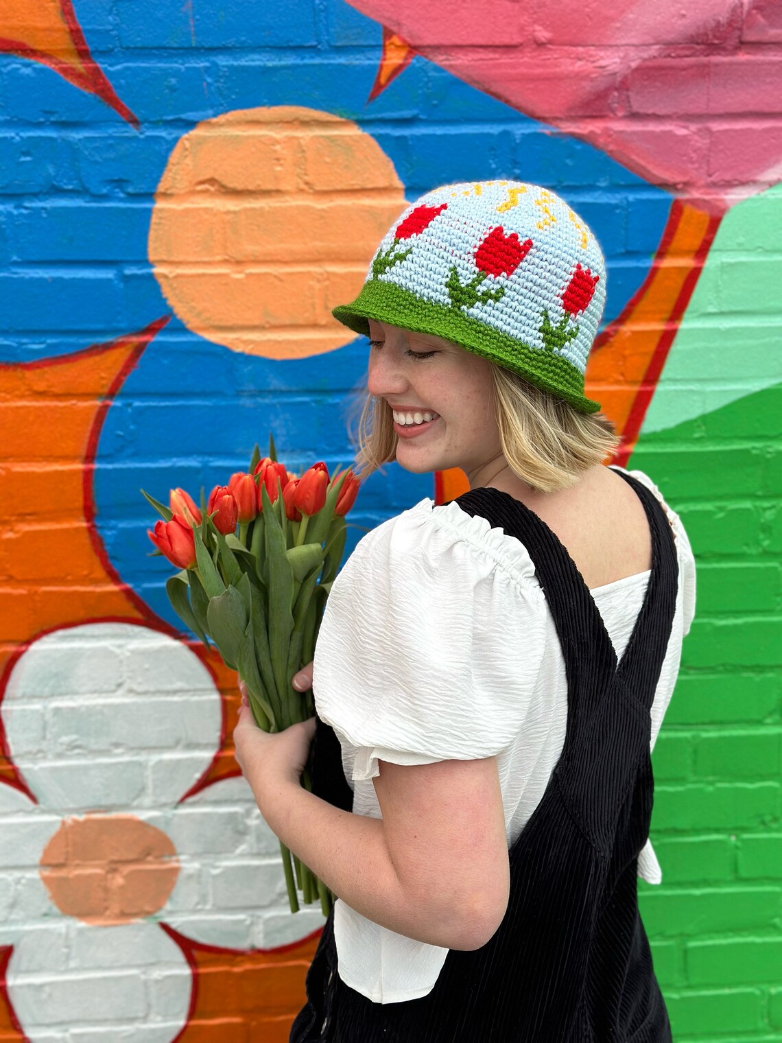 Crochet Tulip Field Bucket Hat Pattern (PDF) - Etsy