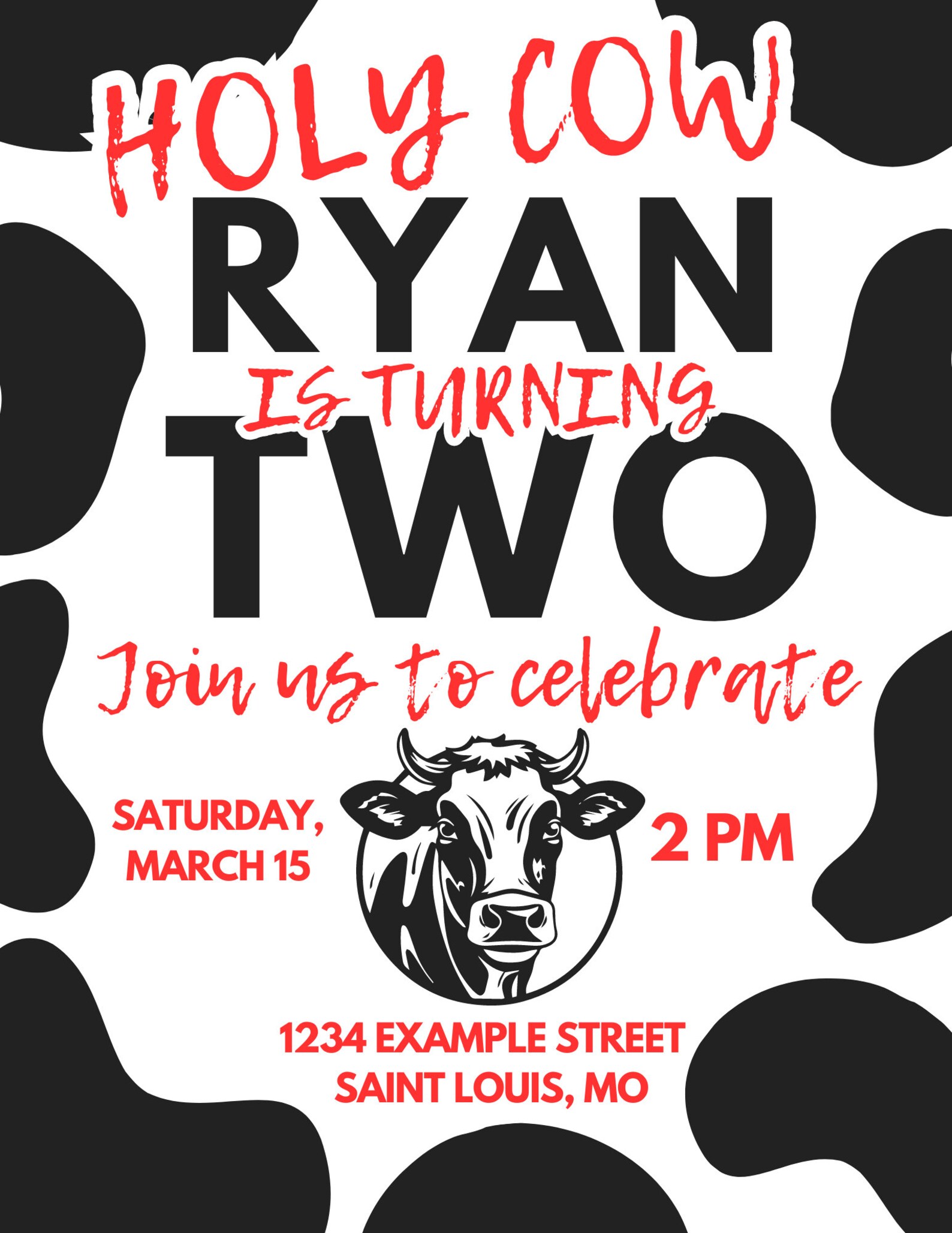 Holy Cow Birthday Party Invite - Etsy