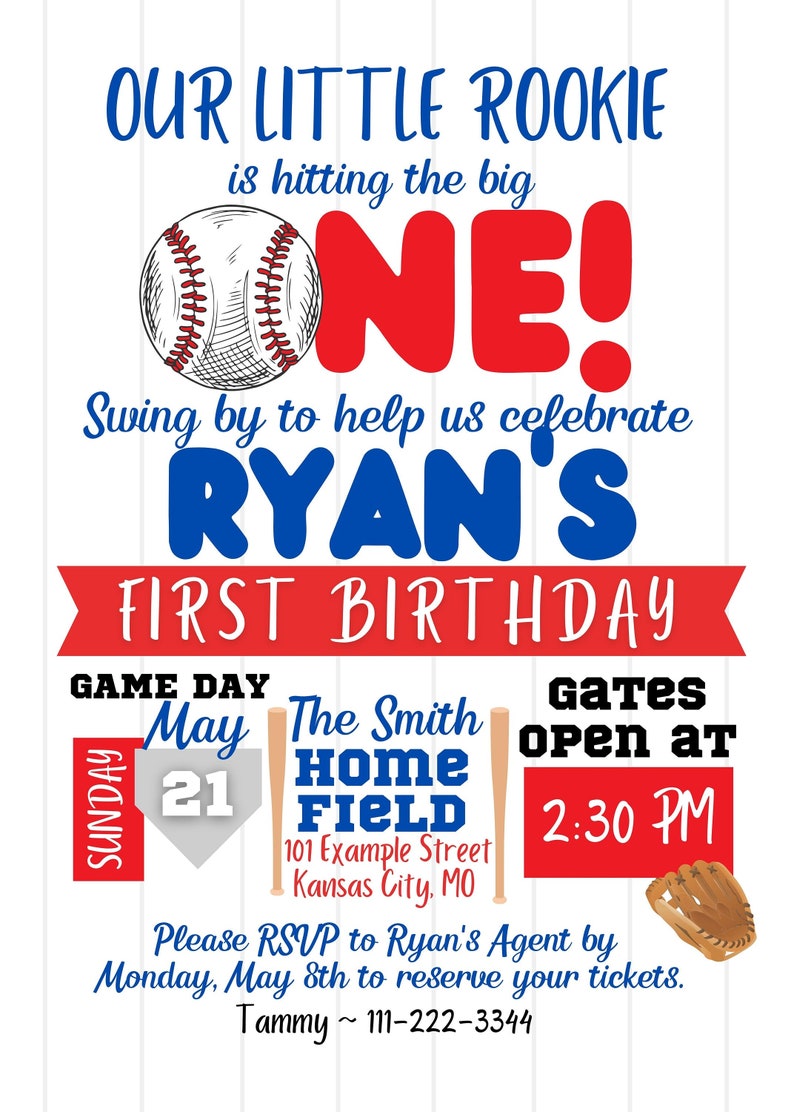Rookie of the Year Baseball Party Invitation - Etsy