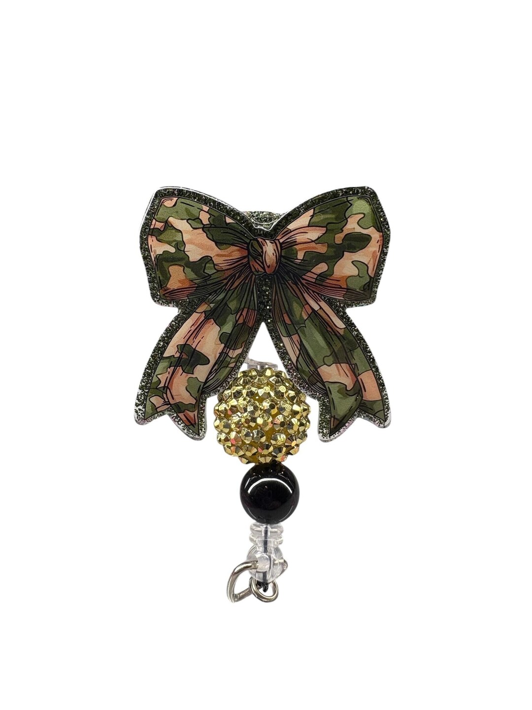 Camo Coquette Bow Badge Reel - Etsy