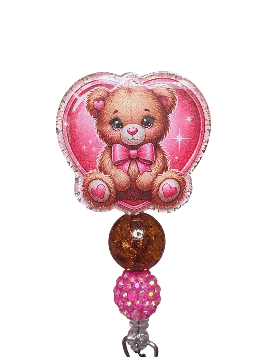 Valentine Teddy Bear Badge Reel - Etsy