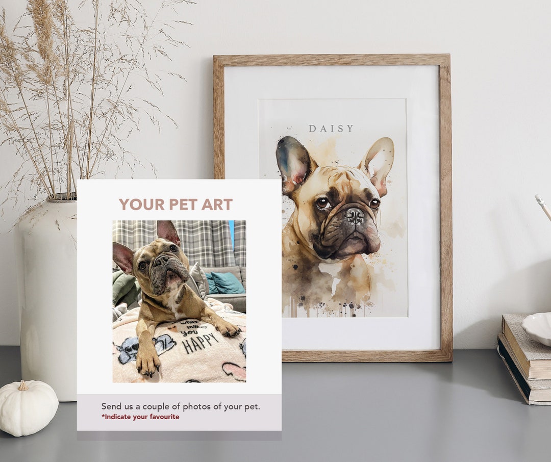 Custom Pet Portraits Using Pet Photo Personalized Digital Dog Portraits ...