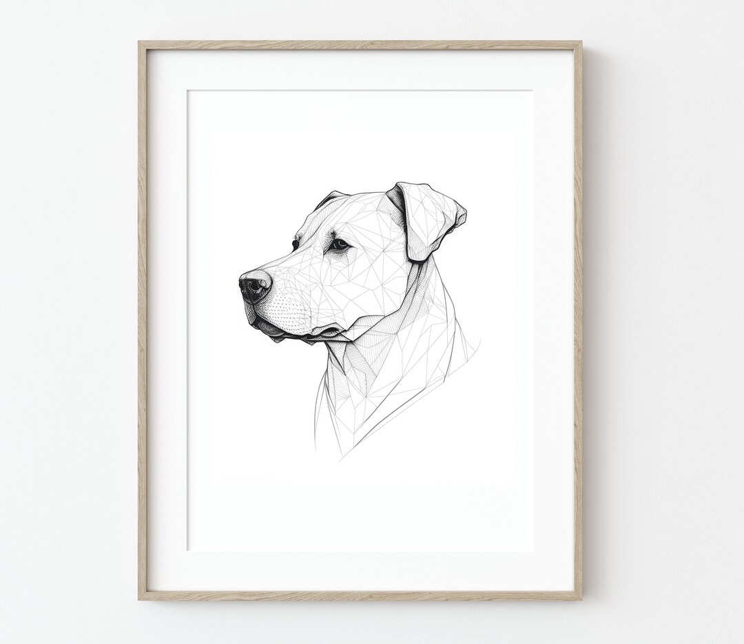 Custom Line Drawing Pet Portrait, Custom Dog Portrait, Drawing From ...