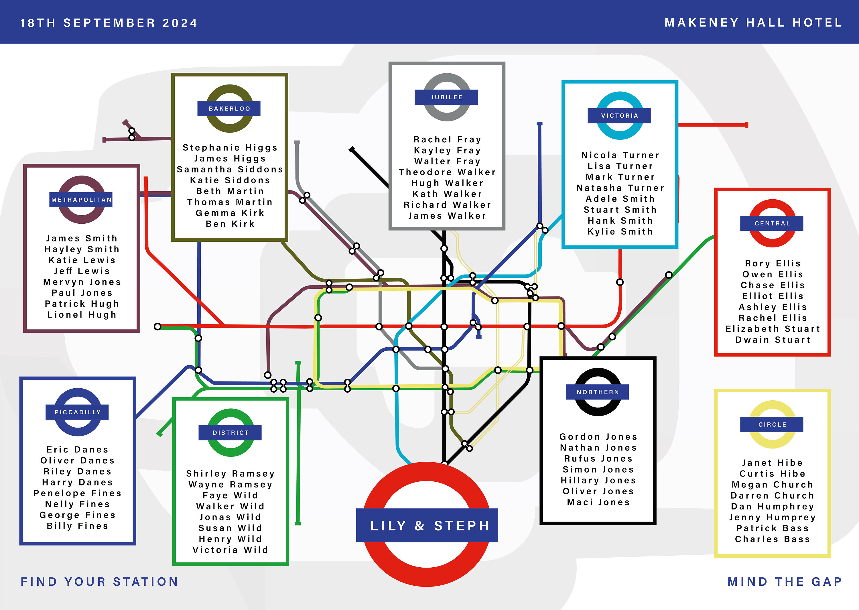 London Underground Seating Chart Table Plan Wedding Sign Tube, Seating ...