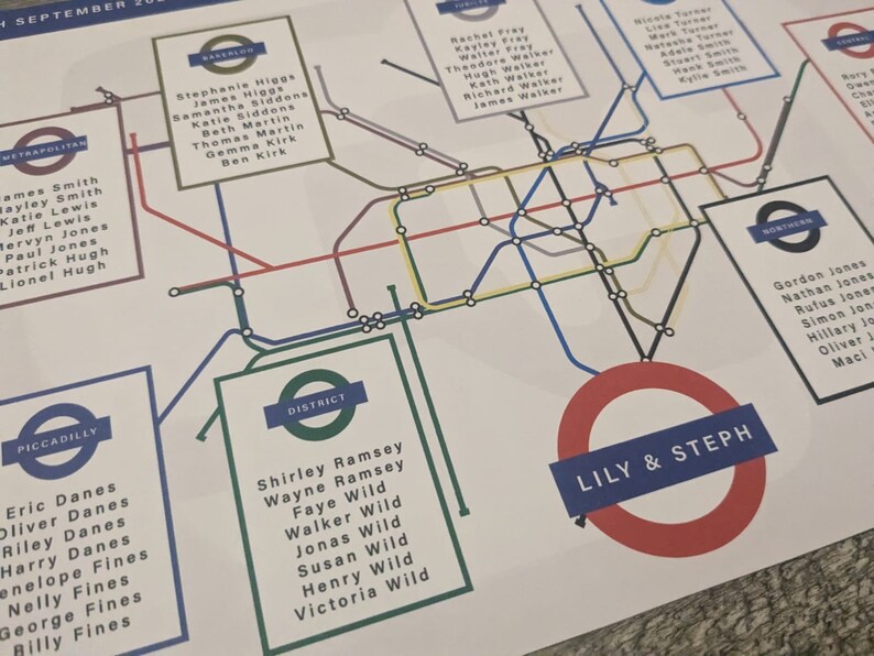 London Underground Seating Chart Table Plan Wedding Sign Tube, Seating ...