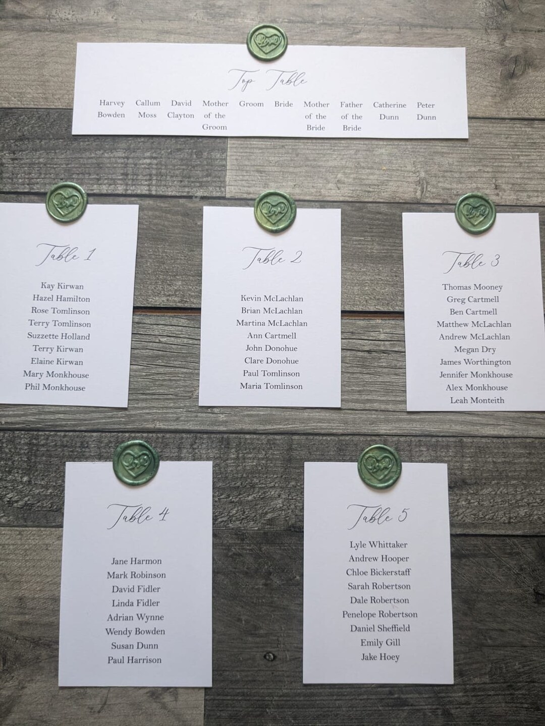 Wedding Table Plan Cards, Seating Plan, Wedding Seating Chart, Seating ...