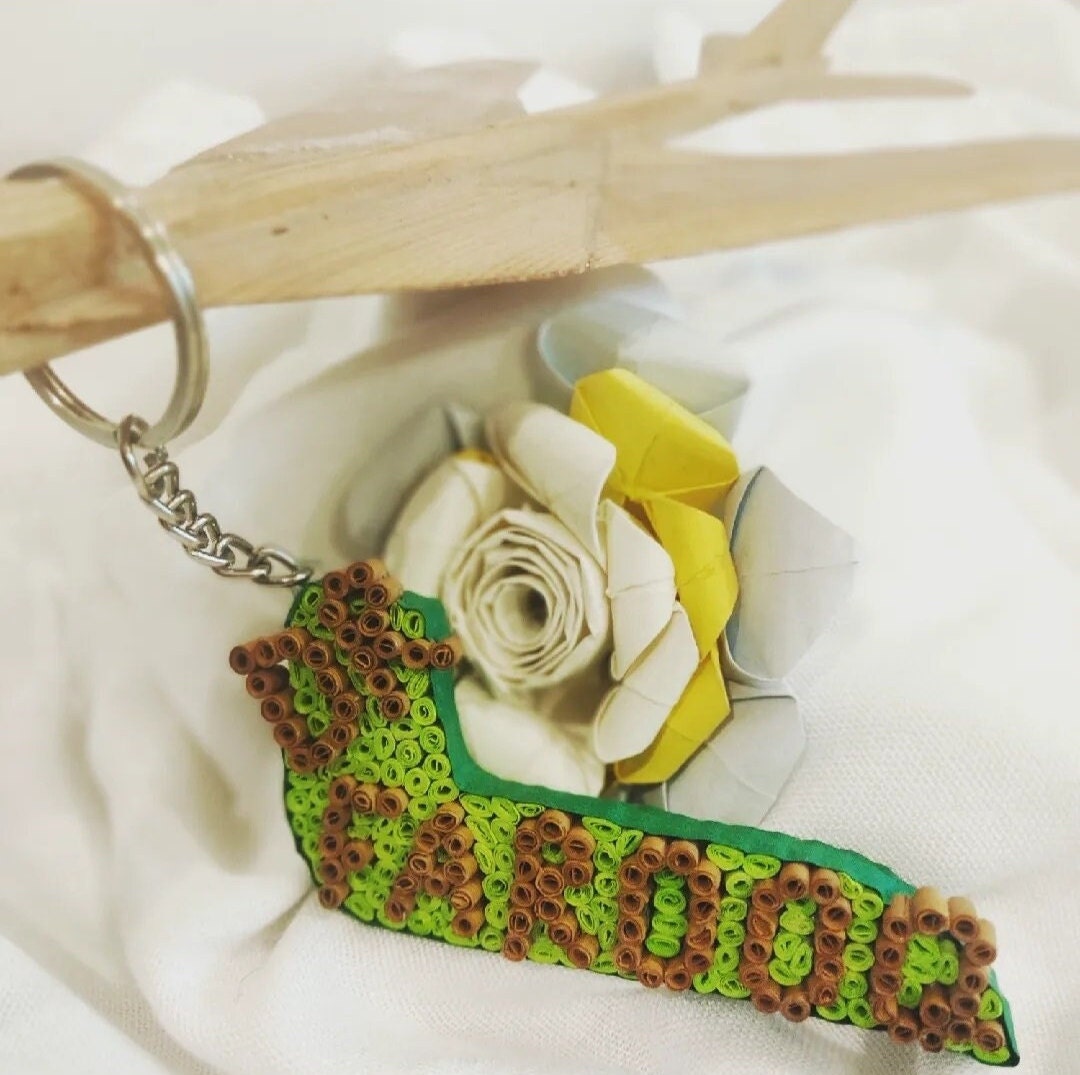 Personalized Quilling Keychain - Etsy